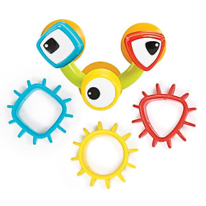 Yookidoo Baby Bath Toy - Spin 'N' Sort Water Gear - Childrens Sensory Water Wheel Set That Attaches to Any Size Tub - Includes Suction Cups, 3 Googly Eye Gears, and Pourers