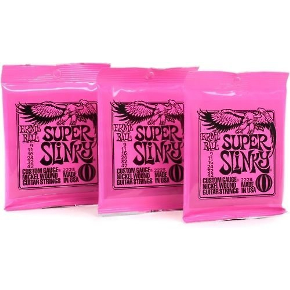 Ernie Ball 2223 Super Slinky Nickel Wound Set Electric Guitar Strings - 3 PACK