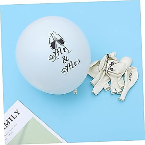 Abaodam 40 pcs Kit for Decor White Rose Ballons & Garland Decoration Latex Engagement Mrs To Mr Printed Gold Letters Day Valentines Letter Decorative Balloons Wedding and Party