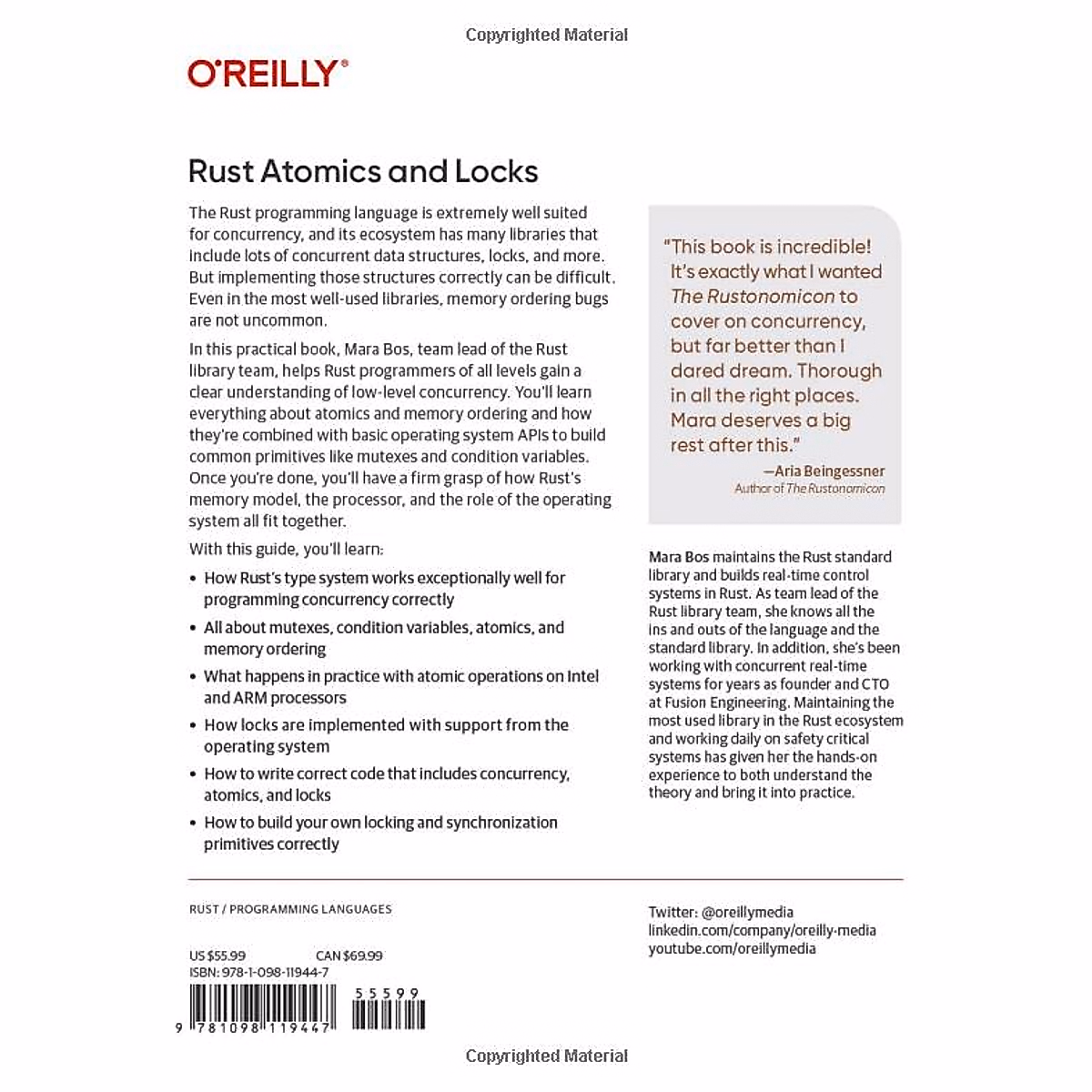 Rust Atomics and Locks: Low-Level Concurrency in Practice