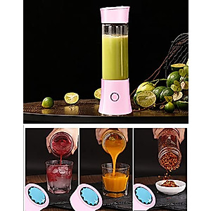 Portable Blender for Shakes and Smoothies,Travel to Go Blender with 4000mAh USB Rechargeable Battery, Crush Ice, Frozen,13 oz Six Blades Blender Bottle–Ideal for Traveling, Gym, Office(Blue)