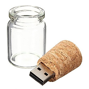 A Plus+ 10 Pack USB 2.0 Flash Drive 32GB Drift Bottle Design USB Memory Stick Transparent Glass USB2.0 Pendrive 32GB for Studios