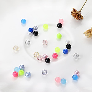 LOLIAS 98PCS Clear Piercing Retainer Septum Nose Studs Flexible Lip Ear Nose Hoop Tongue Ring Nipple Ring Cartilage Tragus Daith Earring Retainer Plastic Industrial Piercing Jewelry for Surgery&Work