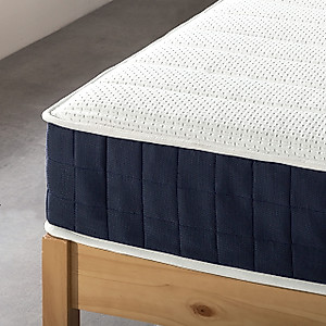 Mellow 10 Inch RENA Pocket Spring Hybrid Mattress with Green Tea Memory Foam, Queen Navy