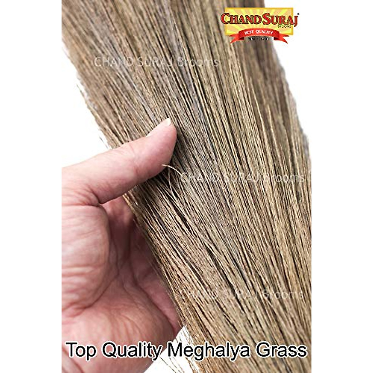 CHAND SURAJ ® Raver Grass Broom Stick | Phool Jhadu | for Floor Cleaning with Plastic Handle (Multicolour, 43 inches Long) Pack of 2