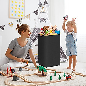 Laundry Hamper with Wheels, 100L Large Laundry Basket with Lid, Rolling Laundry Hamper with Removable Bag, Collapsible Clothes hamper for Bedroom Laundry Room Dorm (Black)