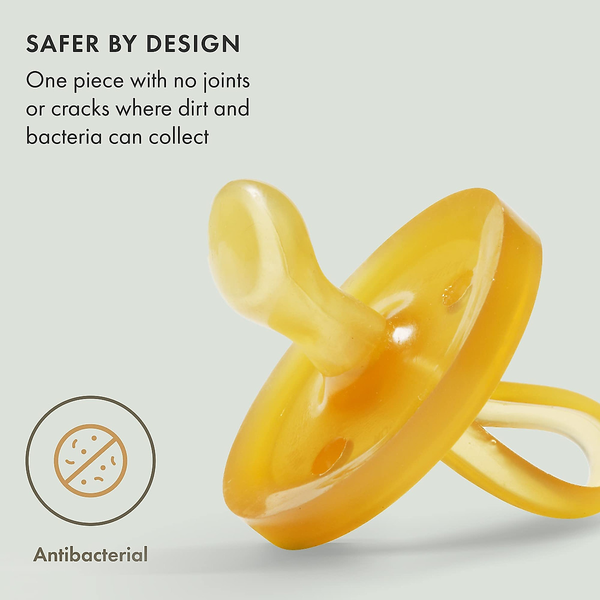 Natursutten Pacifiers 0-6 Months - 1-Pack Original Shield Orthodontic Nipple Natural Rubber Safe & Soft BPA-Free Pacifiers for Breastfeeding Babies - Newborn Pacifiers Made in Italy