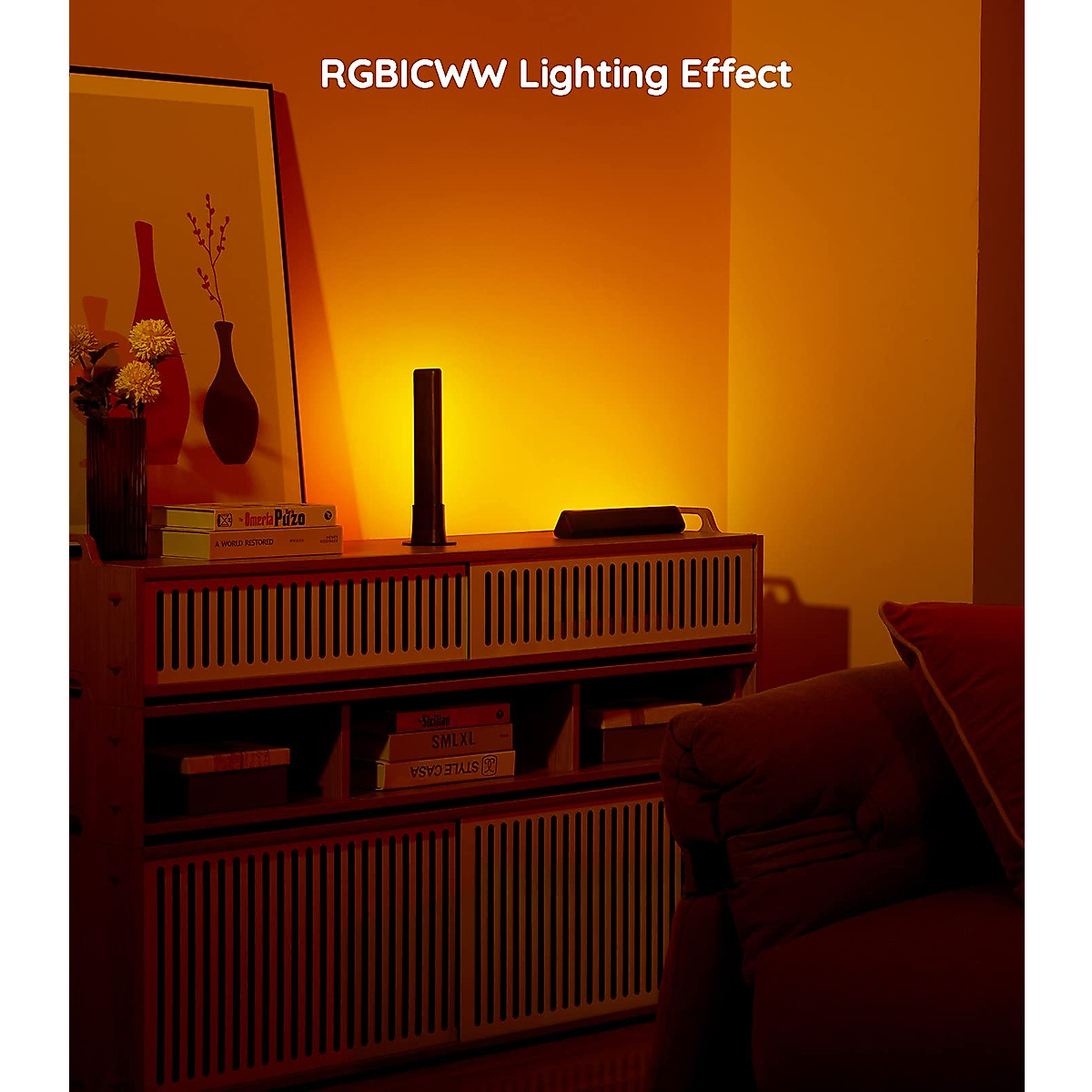 Govee Smart Light Bars, RGBICWW Smart LED Lights with 12 Scene Modes and Music Modes, Bluetooth Color Light Bar for Entertainment, PC, TV, Room Decoration