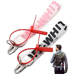 Sufesa White Keychain Wristlet, 2 Pack Keychain Lanyard Accessories, Badge Holder, Lanyard For Phone, Wrist (black and pink)