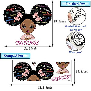 Black Girl Magic Inspirational Wall Decals Quote I'm Kind Princess Wall Sticker Pink Motivational Saying Positive Words Wall Stickers for Nursery Playroom Bedroom Living Room Wall Decor