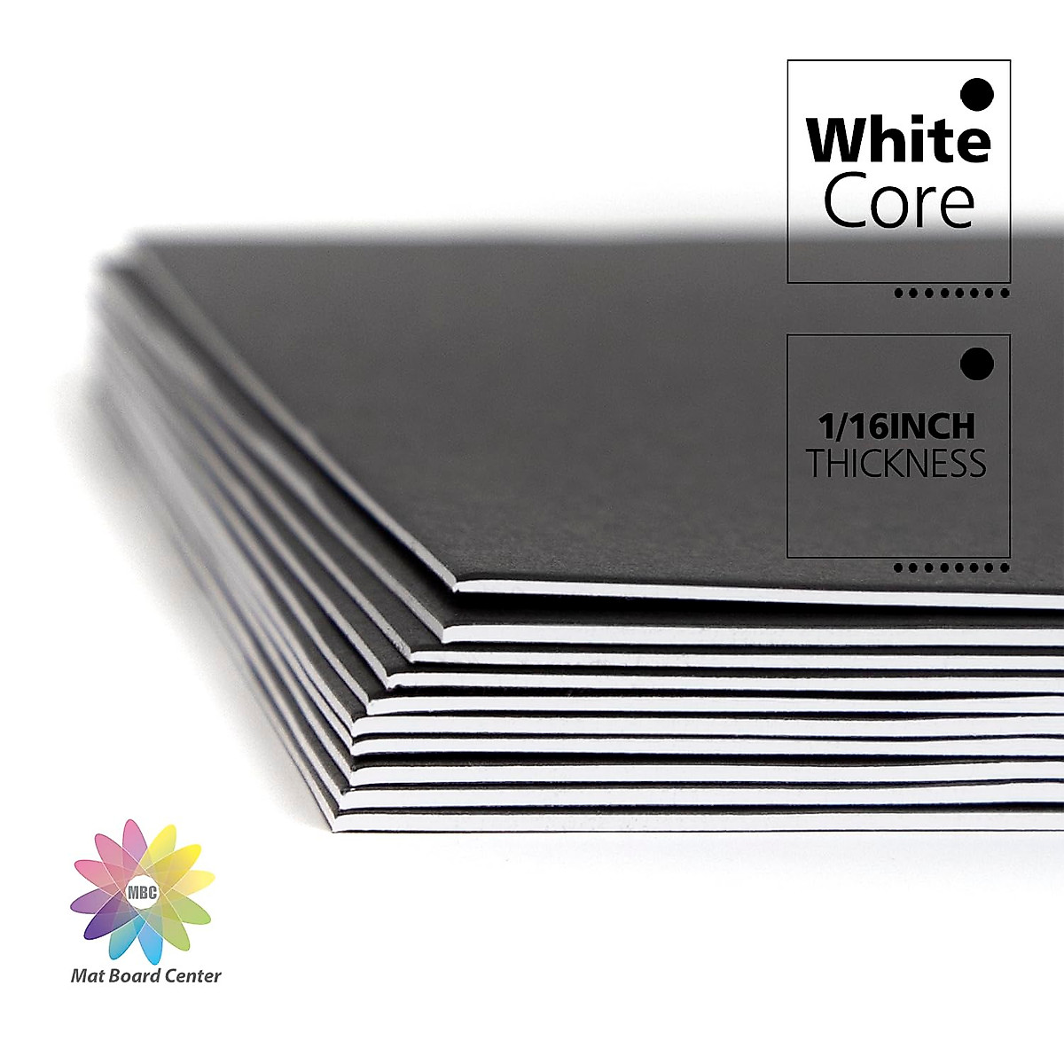 Mat Board Center, 10 Pack 16x20 Black Uncut Mat Boards/Backing Matt Boards for Crafts, Frames, Photos and More