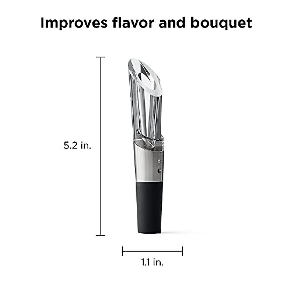 Rabbit Wine Aerator and Pourer, 1.1 x 1.1 x 5.2 inches, Clear/Stainless Steel