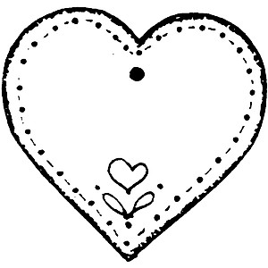 Hampton Studios Heart Rubber Stamp, 4 X 4 Wood Stamp