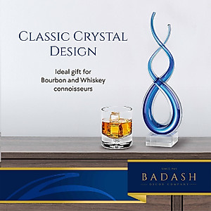 Badash Galaxy Crystal Old Fashioned Glasses - Set of 4 Mouth-Blown Lead-Free Crystal 8 oz. Rocks Glasses for Whiskey, Bourbon & Scotch