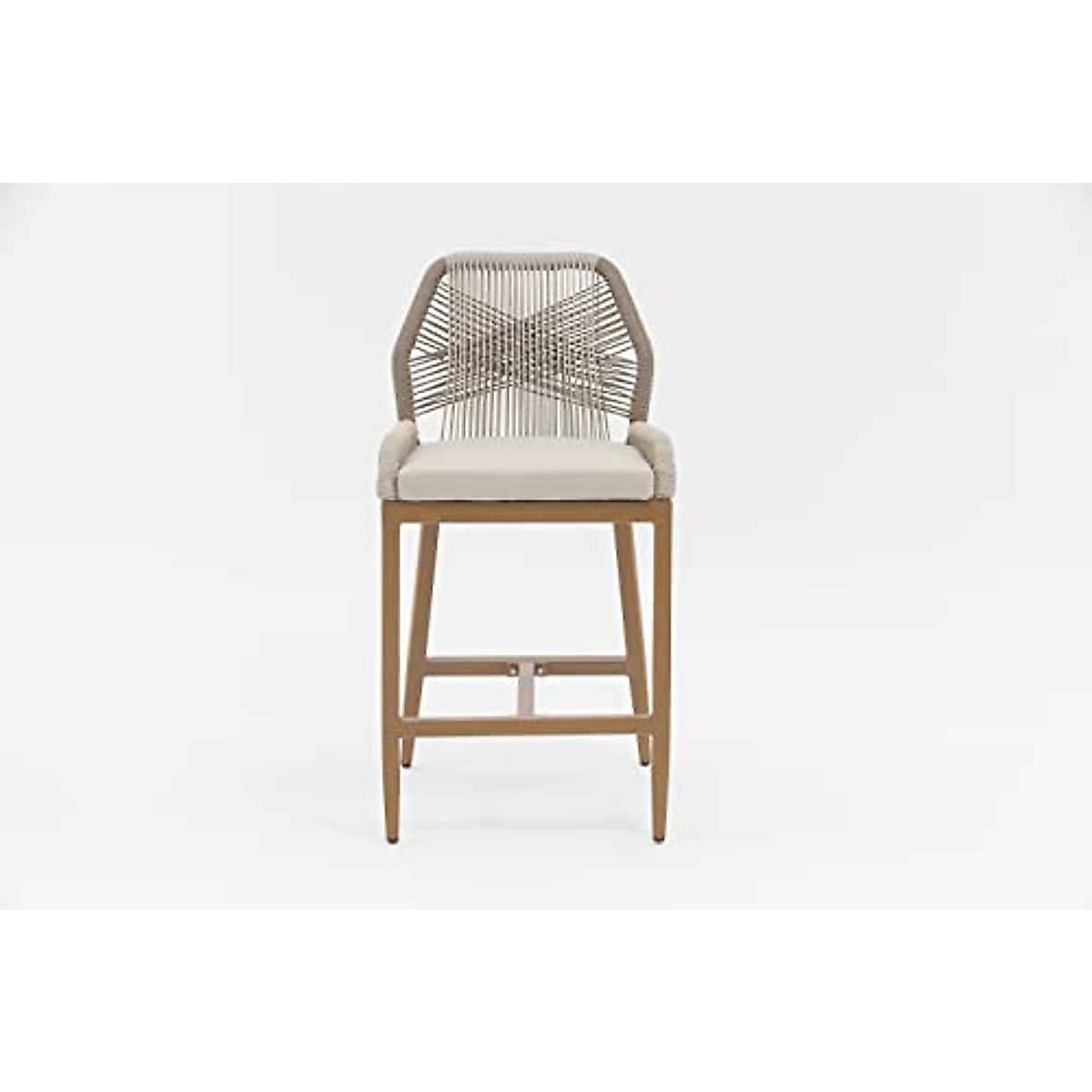 US Furnishing Indoor and Outdoor Waterproof Hand-Crafted Stool, Counter Height Stool Bar Stool High Stool Home Back Dining Chair Comfortable Simple and Beautiful Counter Chair (Counter Height 25)2pcs