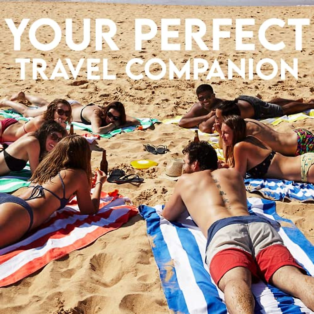 Dock & Bay Beach Towel - Quick Dry, Sand Free - Compact, Lightweight - 100% Recycled - Includes Bag - Cabana - Ipanema Orange - Extra Large (200x90cm, 78x35)