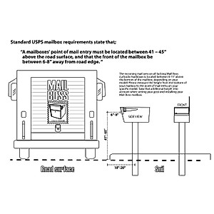 Mail Boss 7121, Black In-Ground Mounting Post, 43 x 4 x 4 inches, for Use with Mailbox