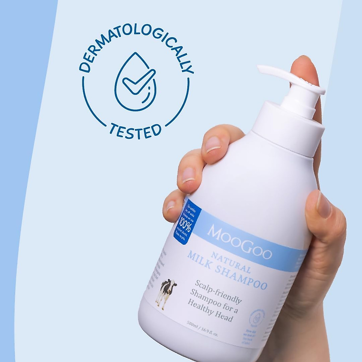 MooGoo Milk Shampoo – For Itchy, Dry, Eczema, Psoriasis & Dandruff Prone Scalps – SLS, Silicone, Sulfate & Paraben Free - Natural & Gentle Formula – 500ml / 16.9 fl.oz.