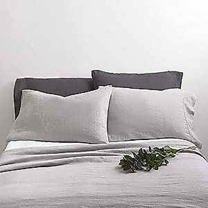 Natural Linen Duvet Cover from Baloo, Removable Cover for Weighted Blankets - Soft, Premium, Breathable French Linen, 42x72 inches, Dove Grey…