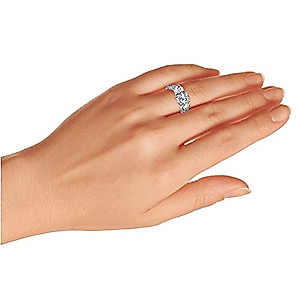 Bling Jewelry 925 Silver Past Present Future 3 Stone CZ Engagement Ring ,8