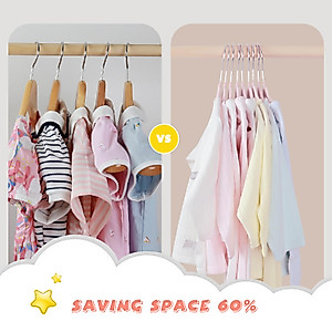 Mangokit Kids Velvet Hangers 15 Pack, 11 Inch Size Non-Slip Baby Hangers, Space-Saving Nursery Hangers, Perfect Infant/Toddler Clothes Hangers for Daily Use(Pink)