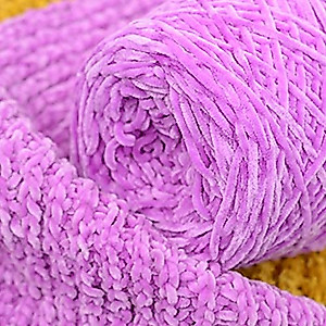 Wine red Solid Color Hand Woven Thick Crochet Thread Chenille Velvet Yarn Soft Wrapping for Craft Scarves Sports Blankets 100g