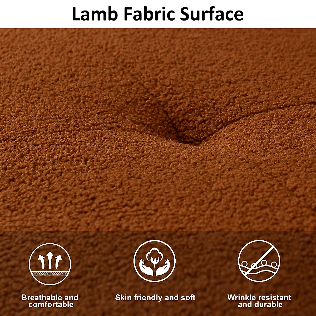 113'' Modular Sectional Sofa, Sherpa Lamb Fabric Original Design L Shaped Couch, 5 Seat Modern Corner Sofa with 3 Pillow for Living Room, Villa, Office (113''-Dark Orange)