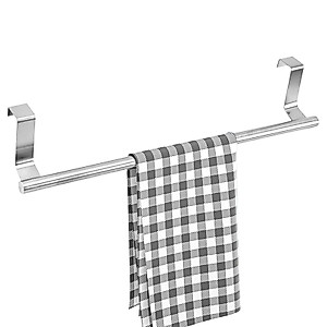 Towel Hanger for Door - Over The Door Stainless Steel Towel Rack, Kitchen Over Door Towel Rack | Space-Saving Bathroom Towel Bar, Rustproof Towel Rack for Garage, Apartments