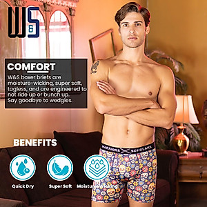 Warriors & Scholars | Mens boxer briefs | Boxer briefs for men pack of 6 | Printed Mens underwear | Mens boxer briefs underwear | Boys boxer briefs | Stylish boxer shorts | Mens underwear boxer briefs