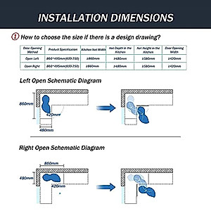Left/Right Swing Blind Corner Cabinet Pull Out Organizer, 2 Tier Swing Tray Blind Kitchen Cabinet Soft Close Blind Shelf Organizer for 860mm Cabinet,Right Open