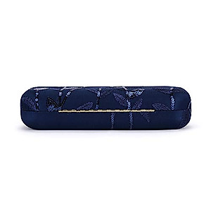 Mulian LilY M034 Evening Clutch Purses Lace Satin Beaded Sequin Prom Party Clutch Bag For Women Navy
