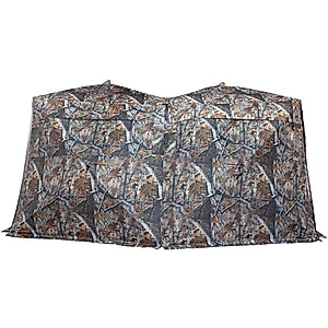 THUNDERBAY Bunkhouse Pop Up Portable Side-by-Side See Through Hunting Blind, 6 Person Wide Bottom 360 Degree See Through Hunting Tent, Footprint: 180"x90" with 80" Height