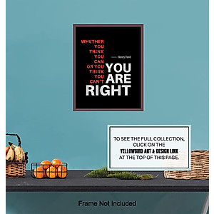 Motivational Quote Art Print Wall Art Poster - 8x10 Inspirational Home Decor, Room Decoration for Office, Classroom - Gift for Parenting, Teacher, Entrepreneur - Henry Ford Quote