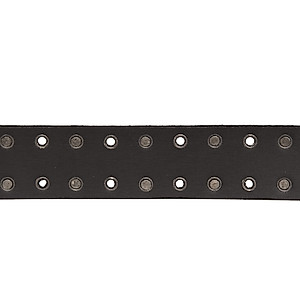Lucky Brand Men Casual Leather Belt, Grommet and Stud-Black, 36