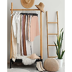 Pants Skirt Hangers with Clips, 12-Pack Skirt Hanger Space Saving, Non-Slip, Heavy-Duty Plastic Hanger for Pants Clothes Jeans Shorts Slack Trousers