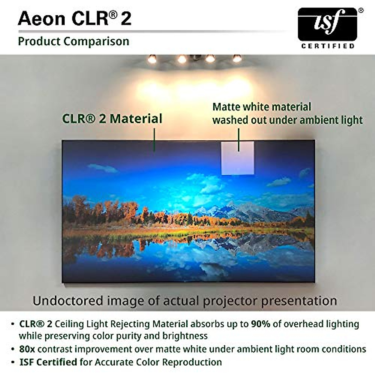 Elite Screens Aeon CLR2 Series, 16:9, Edge Free Ceiling and Ambient Light Rejecting Fixed Frame Projector Screen for Ultra-Short Throw Projectors Fixed Frame (103" Diagonal, 16:9)