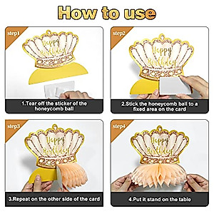 Pink Rose Gold Birthday Decorations Table Honeycomb Centerpieces for Women Girls, 8Pcs Happy Birthday Table Party Supplies, 10th 16th 21st 30th 40th 50th 60th Bday Table Sign Decor