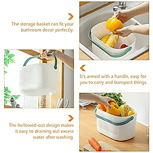 GARVALON 1pc Storage Basket Organizer Baskets for Shelves Towel Storage Basket Storage Baskets for Shelves Plastic Storage Basket Shampoo Conditioner Caddy Shower Caddy Portable Hollow Out