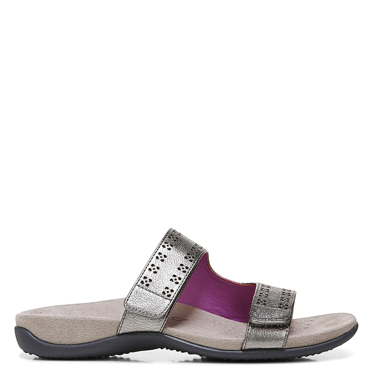 Vionic Nakia Women's Adjustable Slide Orthotic Sandals Pewter - 7.5 Wide