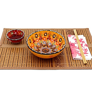 Küchengeräte 6.2" inc0 Hand-Painted Decorative Turkish Ceramic Bowl - Handcrafted Serving Bowl For Snacks Salad Noodle Cereal Rice Soup Pasta Serving - Best Gift Set