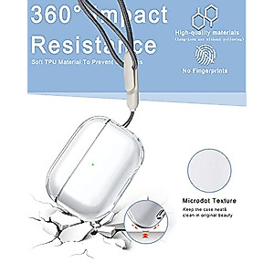 12in1 Clear AirPod Pro 2 Case Transparent Soft TPU Protective Cover Skin Accessories Set Kit, Crystal Case for Apple AirPod Pro 2nd Generation Clear Case Transparent w/Hand Strap New 2022