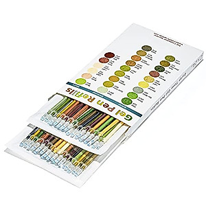 OfficeGoods Gel Pen Refills - 24 Individual Colors - Fits Most Gel Pens - Fast Drying Ink - Perfect for Artists, Adult & Kids Coloring Books, Mandalas, Nature - 2 Pack - Earth Tones