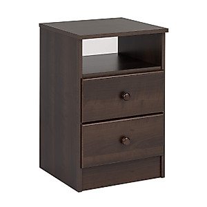 Prepac Astrid 2-Drawer Nightstand, Espresso