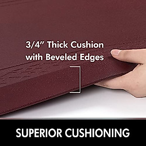 Anti Fatigue Kitchen Mat for Floor by DAILYLIFE, 3/4" Thick Kitchen Cushioned Mat, Standing Comfort Mat for Home, Office, Garage - Non-Slip Bottom, Waterproof & Easy-to-Clean (20" x 42", Burgundy)