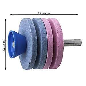4 Layers Lawn Mower Blade Sharpener for Drill, Lawn Mower Sharpener Rotary Grinding Garden Faster Tool Hand Drill Attachment, Lawn Mower Sharpener Grinder Wheel Stone for Most Power Drill Hand Drill