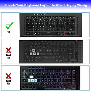 Keyboard Cover for ASUS ROG Zephyrus G14 G15 GA402 G402RJ GA503 GA503QR/QS/QM, ROG Zephyrus M16 GU603HM, 15.6" ASUS TUF Dash 15/F15 TUF516PE FX516PM FX516PR, ROG Flow X13 GV301QH (Clear)