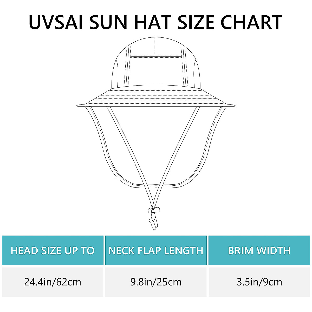 UVSAI UPF 50+ Foldable Sun Hats Wide Brim with Large Neck Flap for Men Women UV Protection Gardening Fishing Beach Hat Green