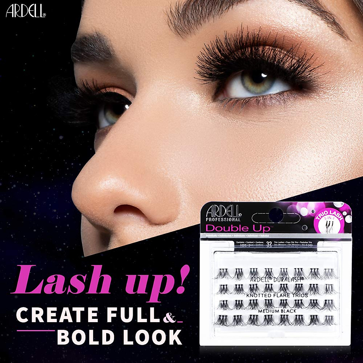 Ardell Double Up Individual Lashes, Customizable DIY Lash Clusters, Reusable False Eyelashes, Eyelash Extensions, 4 Pack