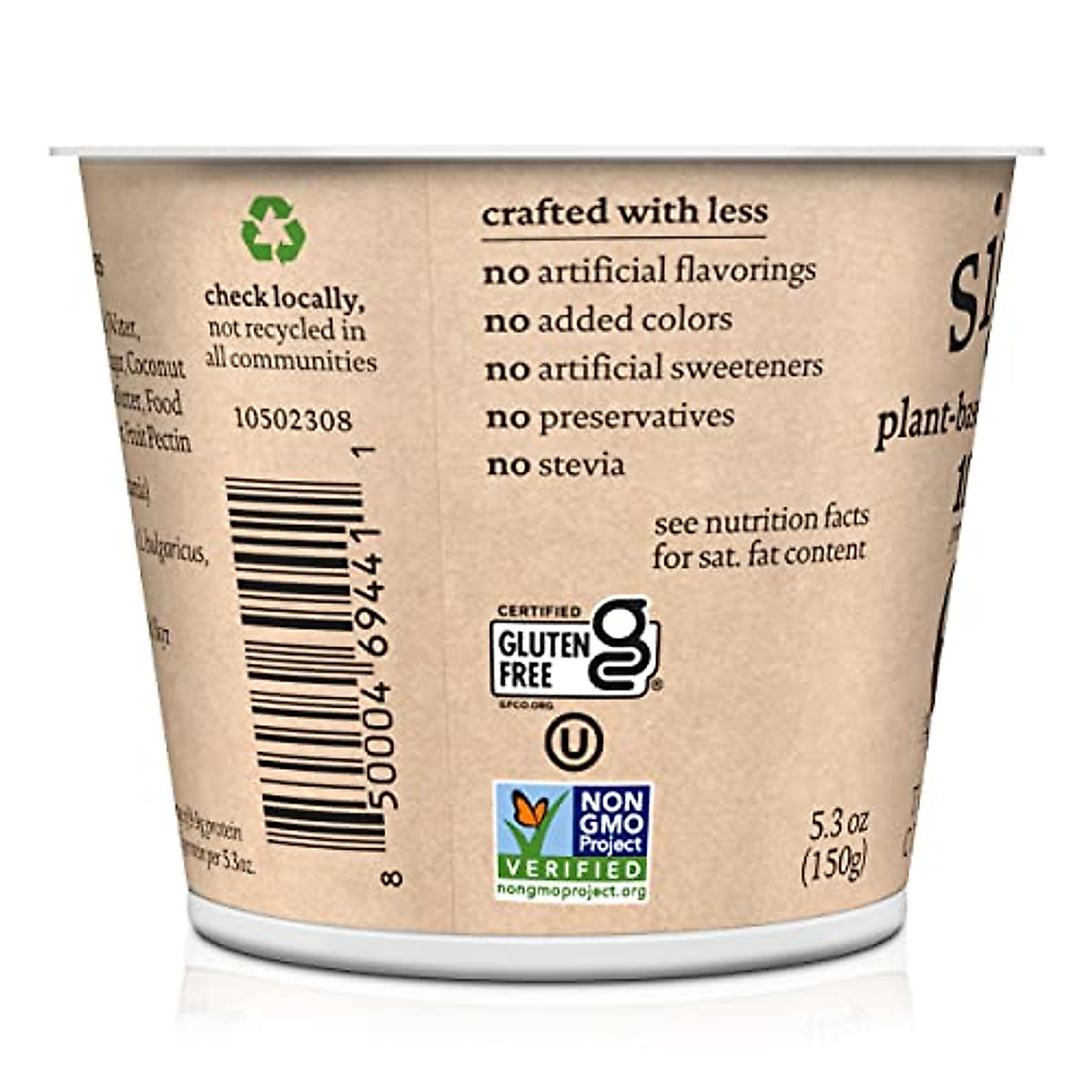 Siggi's, Toasted Coconut Plant-Based Yogurt, 5.3 Ounce