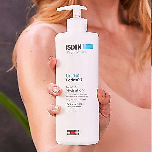 ISDIN Body Lotion Uradin10, 24 Hour Intense Hydration, 10% Urea, Fast Absorbing, Dermatologically Tested, 13.5 Fl Oz